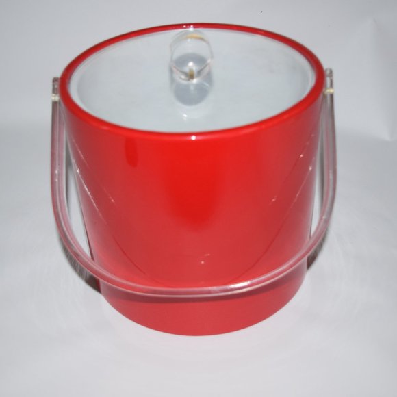 Shelton-Ware | Dining | Mcm Shelton Ware Red Ice Bucket Clear Lucite ...